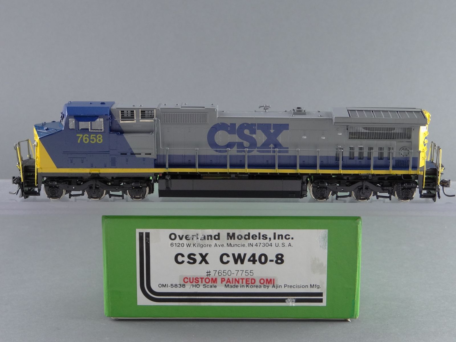 HO Brass Model Train - OMI 5838.1 Overland CSX CW40-8 Diesel #7658 - 1992 Run