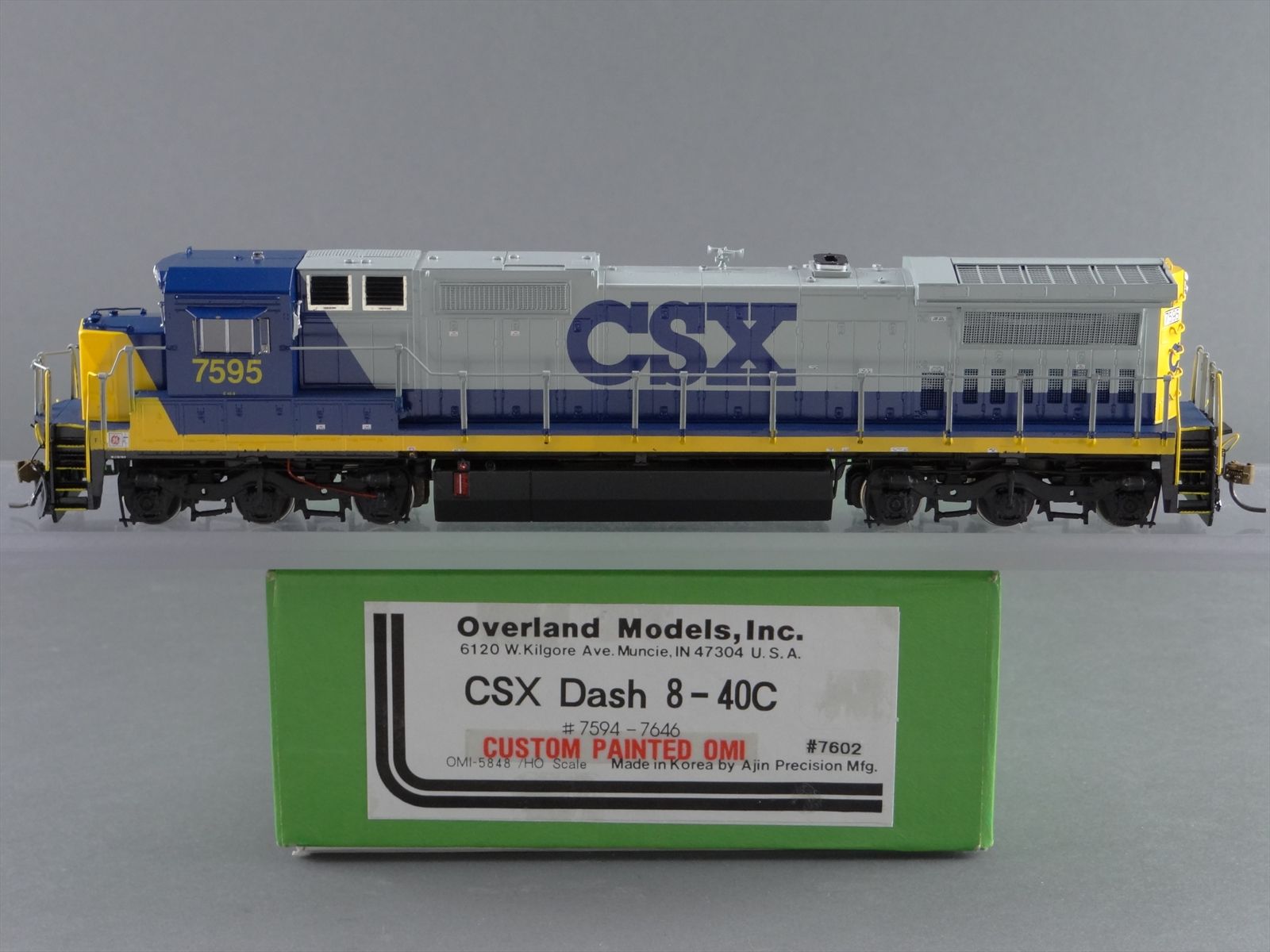 HO Brass Model Train - OMI 5848.1 Overland CSX Dash 8-40C Diesel #7595 - 1993 Run