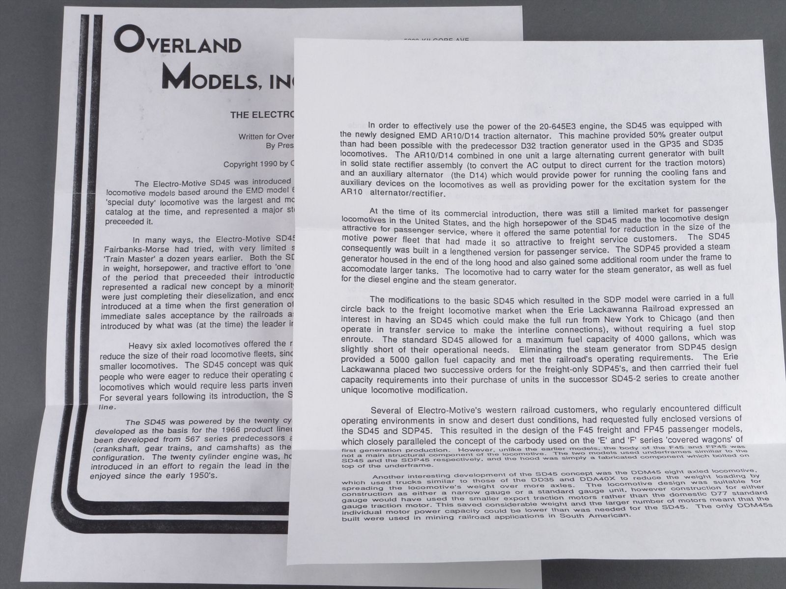 HO Brass Model Train - OMI 6078.1 Overland NP Northern Pacific EMD SD45 ...