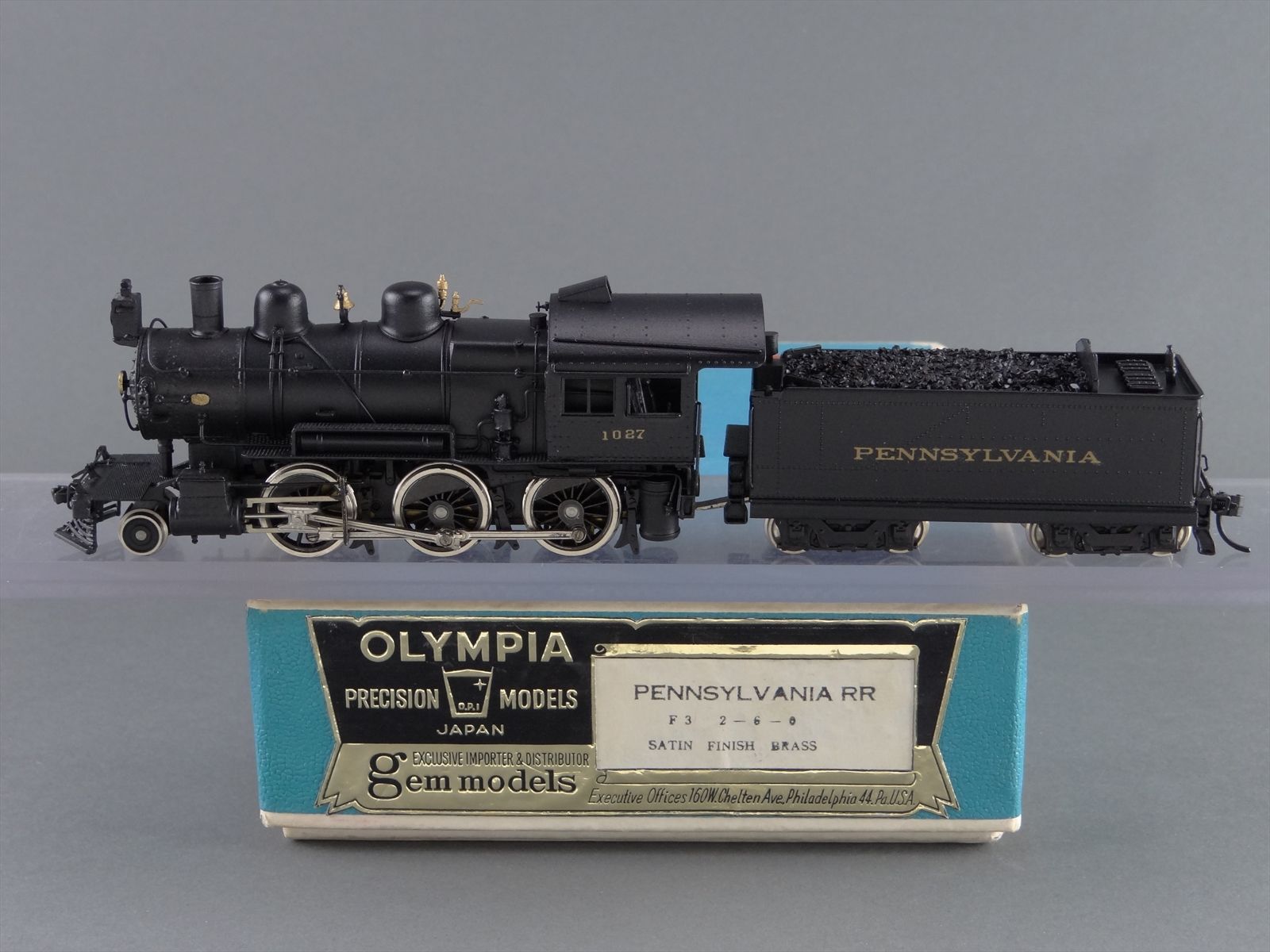 HO Brass Model Train - GEM Olympia PRR Pennsylvania 2-6-0 F3 Steam #1027