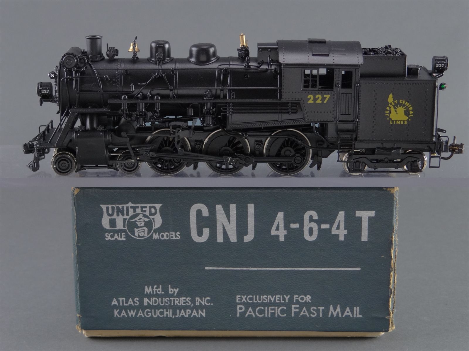 HO Brass Model Train - PFM United Central New Jersey CNJ 4-6-4T H-1S #227 - Custom