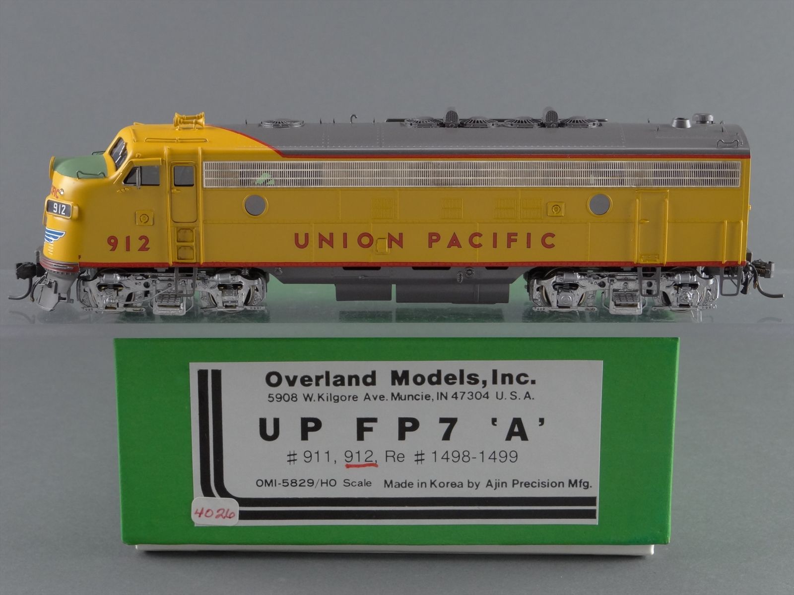 HO Brass Model Train - OMI 5829 UP Union Pacific FP7 Diesel #912 - Custom