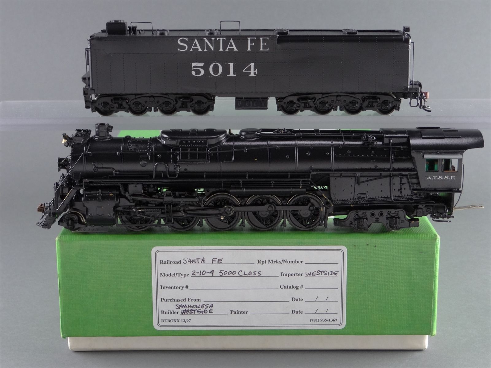HO Brass Model Train - WMC Westside ATSF Santa Fe 2-10-4 #5014 - CUSTOM