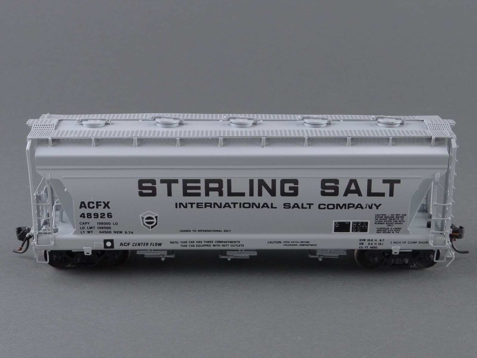 HO Brass Model Train - OMI 3094.1 ACFX Sterling Salt Centerflow Hopper ...