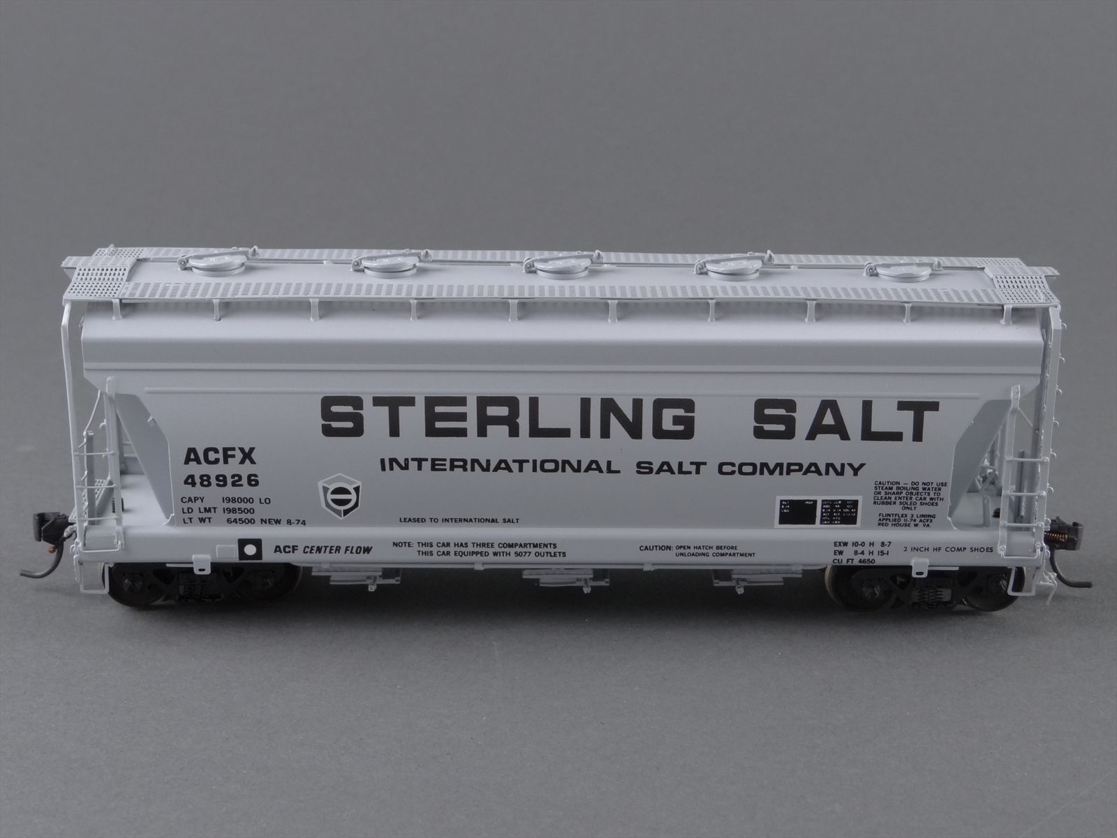 HO Brass Model Train - OMI 3094.1 ACFX Sterling Salt Centerflow Hopper ...