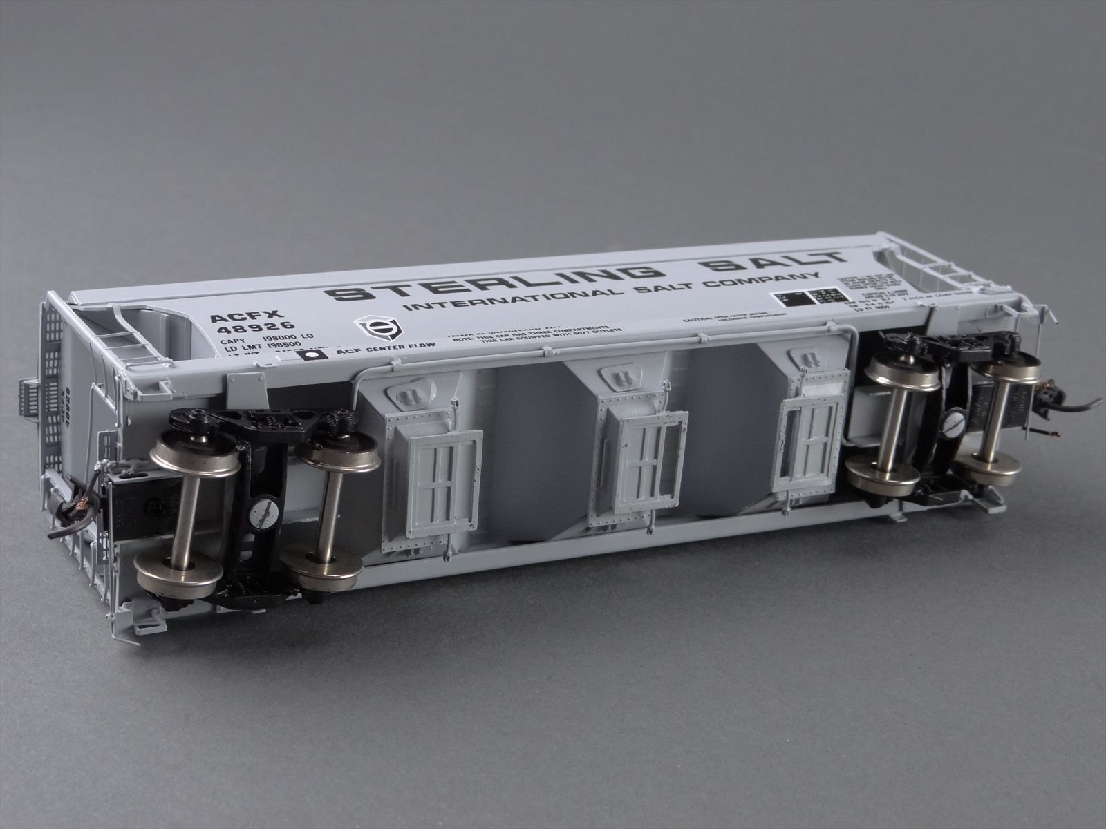 HO Brass Model Train - OMI 3094.1 ACFX Sterling Salt Centerflow Hopper ...