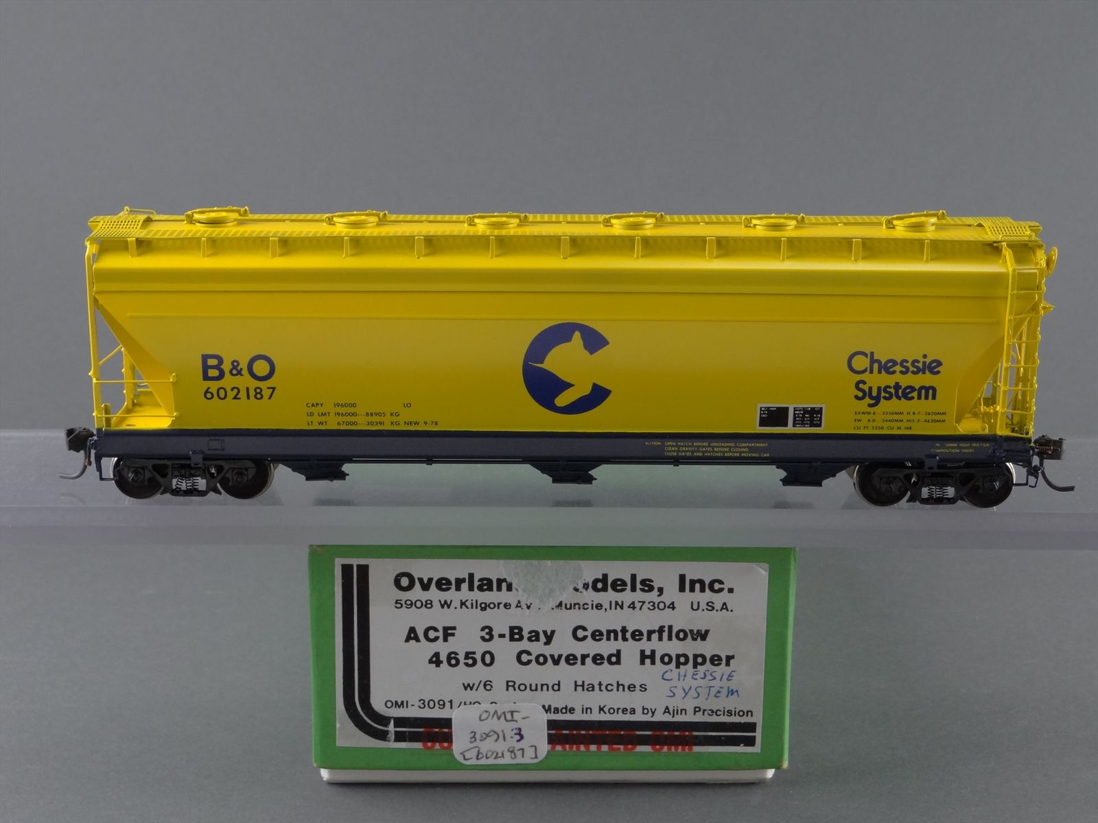 HO Brass Model Train - OMI 3091.1 B&O Chessie Centerflow Hopper Car ...
