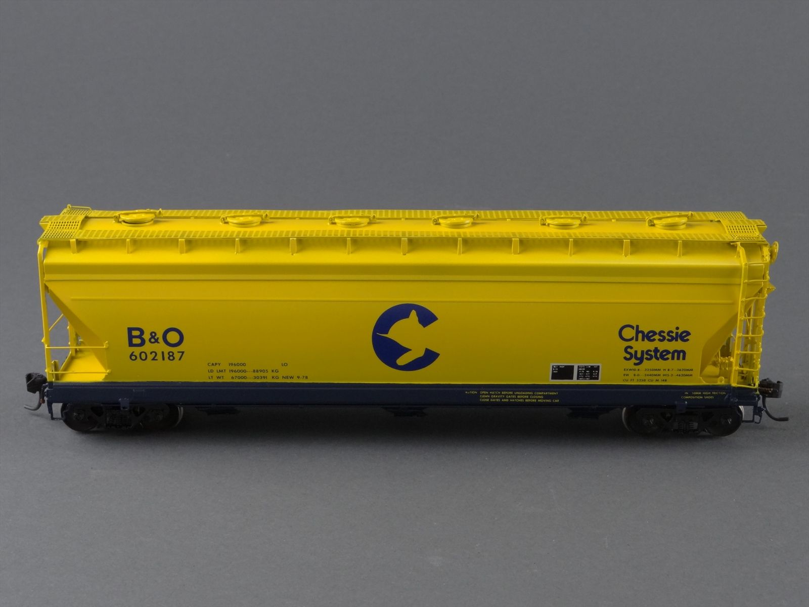 HO Brass Model Train - OMI 3091.1 B&O Chessie Centerflow Hopper Car ...