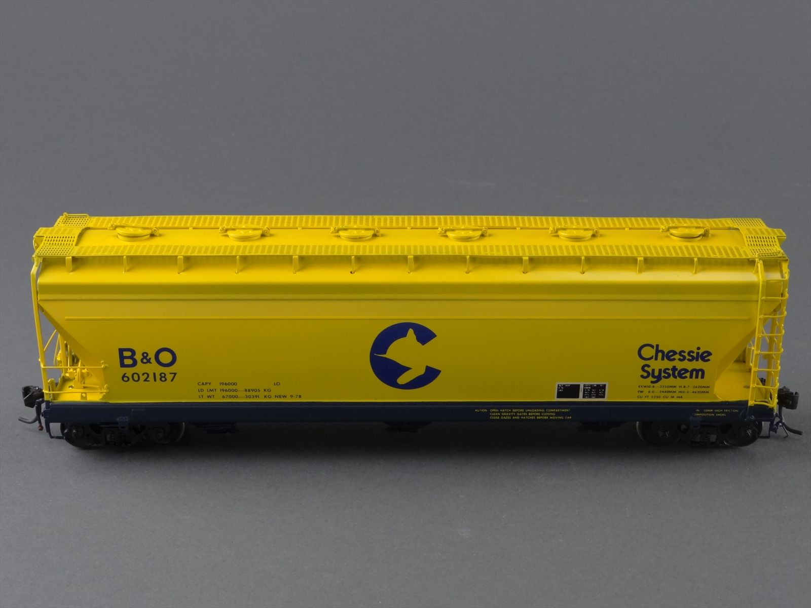 HO Brass Model Train - OMI 3091.1 B&O Chessie Centerflow Hopper Car ...
