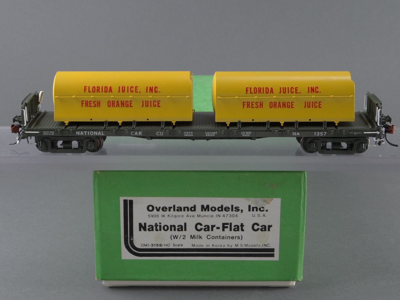 HO Brass Model Train - OMI 3158 National Car Flat Car w/ Milk ...