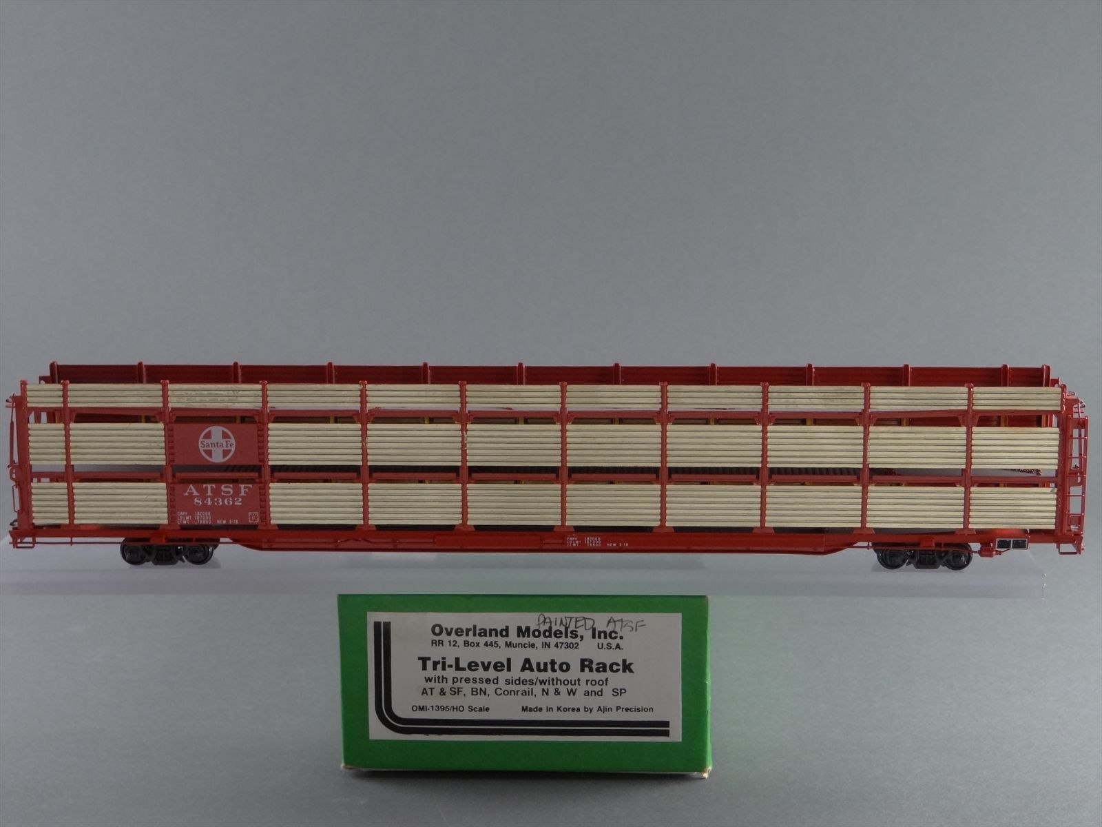 HO Brass Model Train - OMI 1395.1 ATSF Santa Fe Tri-Level Auto Rack ...