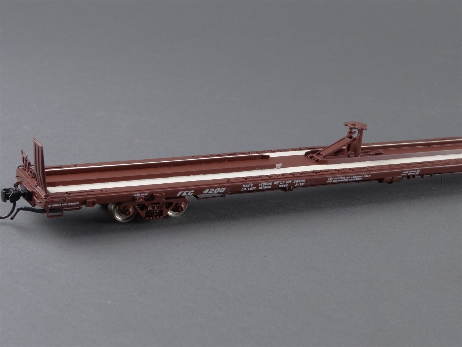 HO Brass Model Train - OMI 3025.2 FEC 89' TOFC Trailer Train Flat Car ...