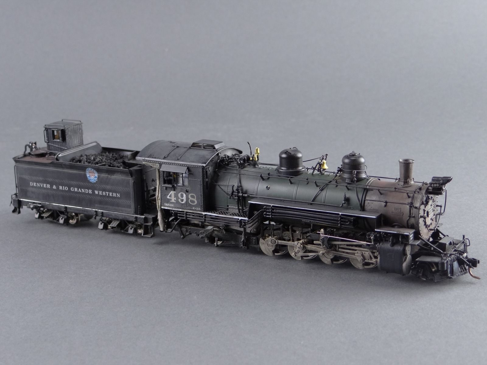 HOn3 Brass Model Train - PSC 17148-9 D&RGW Rio Grande 2-8-2 K-37 #498 w ...