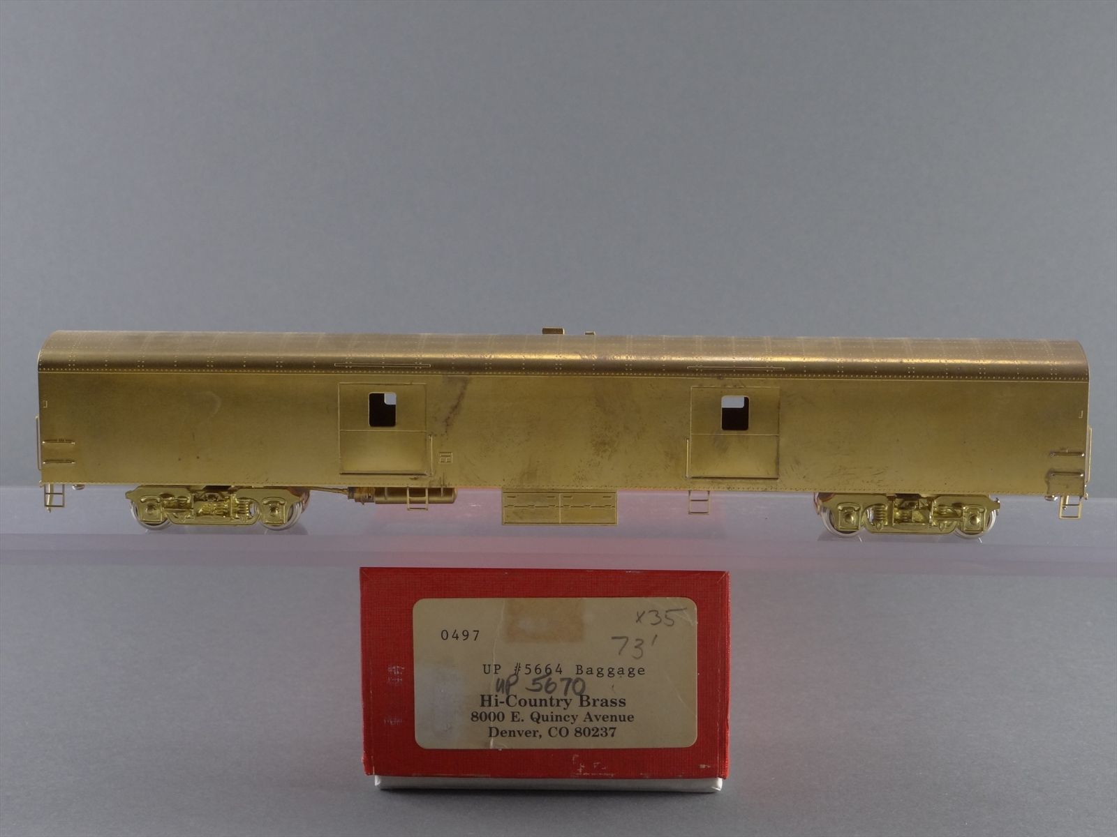 HO Brass Model Train - Hi Country 0497 UP #5664 Baggage Passenger Car ...