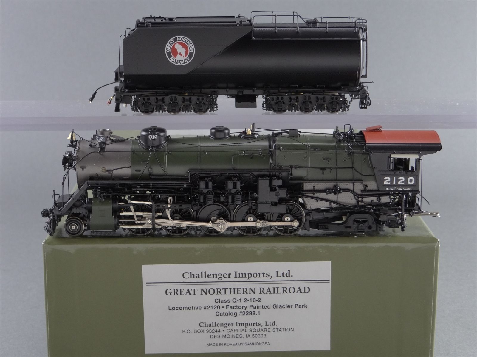 HO Brass Model Train - CIL 2288.1 GN Great Northern Q-1 2-10-2 #2120 ...