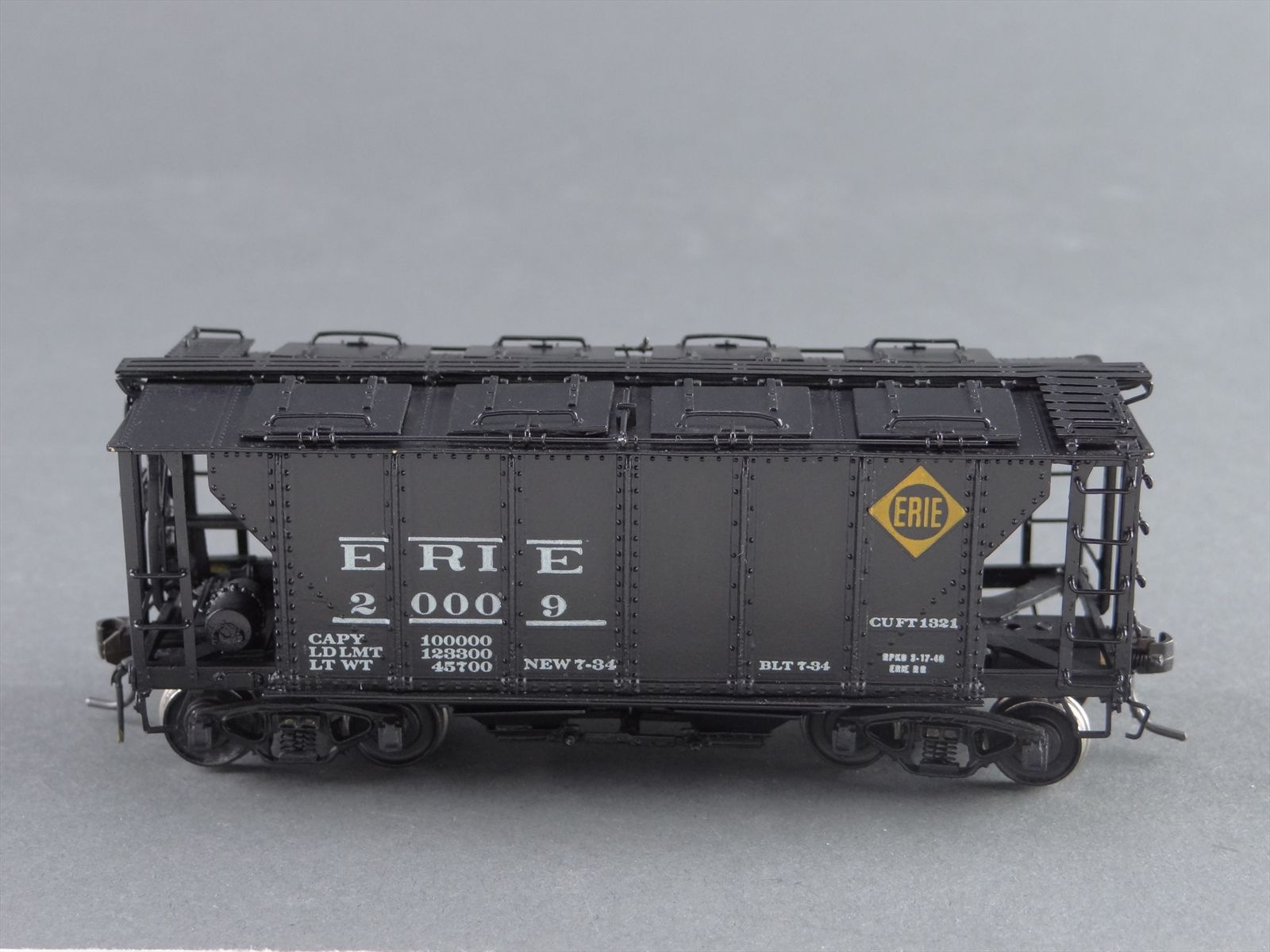 HO Brass Model Train - PSC 15538 ERIE Railroad 50-Ton Covered Hopper #20009
