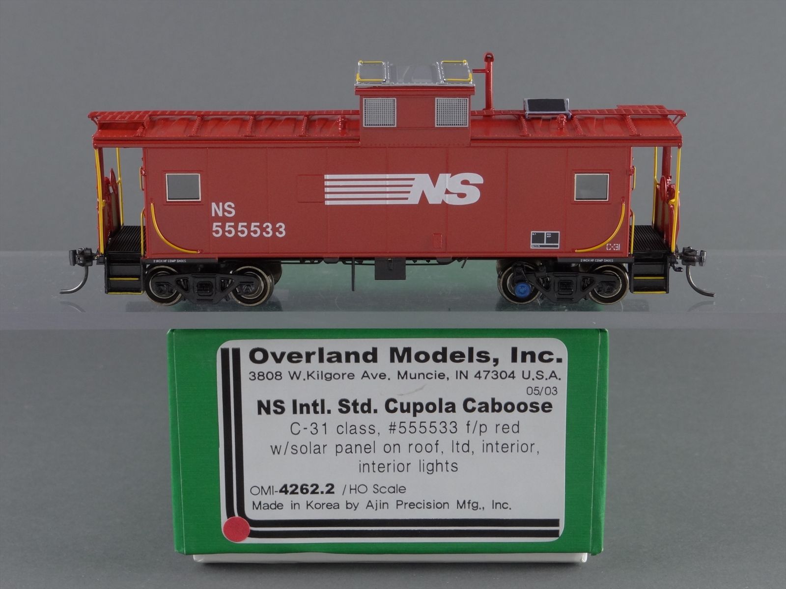 HO Brass Model Train - OMI 4262.2 Overland NS Norfolk Southern Caboose ...