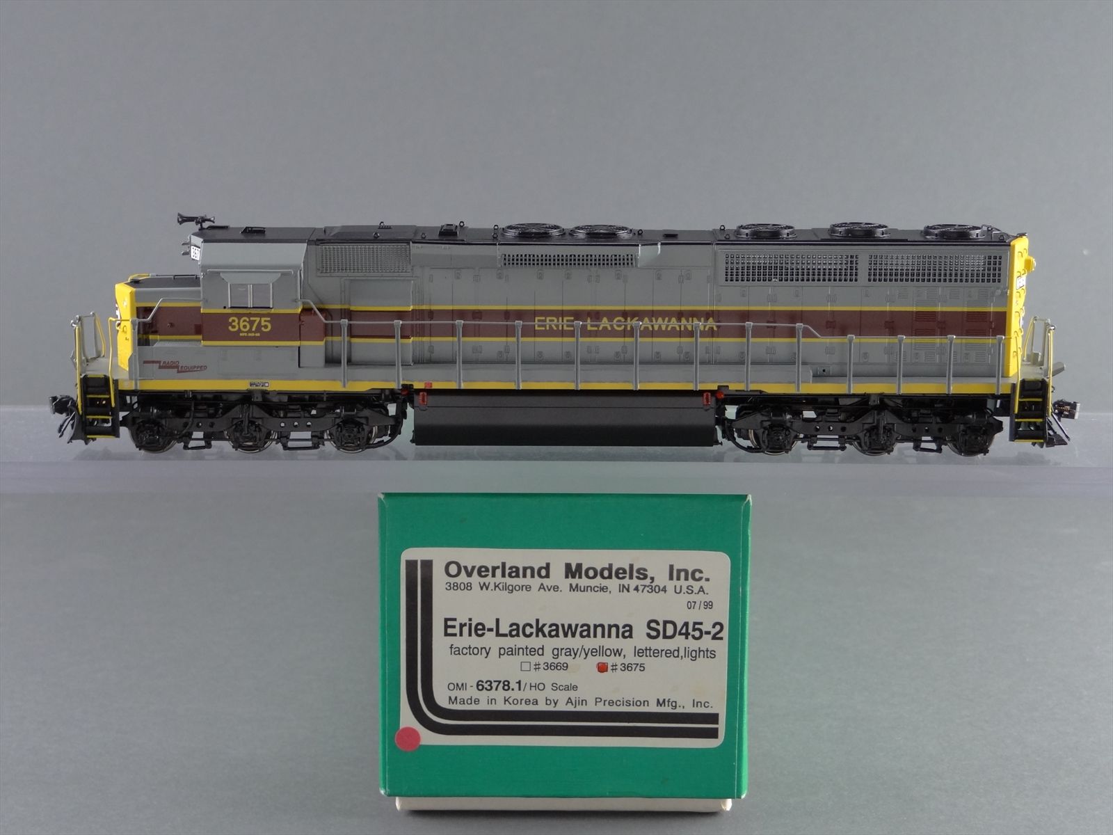 HO Brass Model Train - OMI #6378.1 Overland EL Erie-Lackawanna SD45-2 #3675
