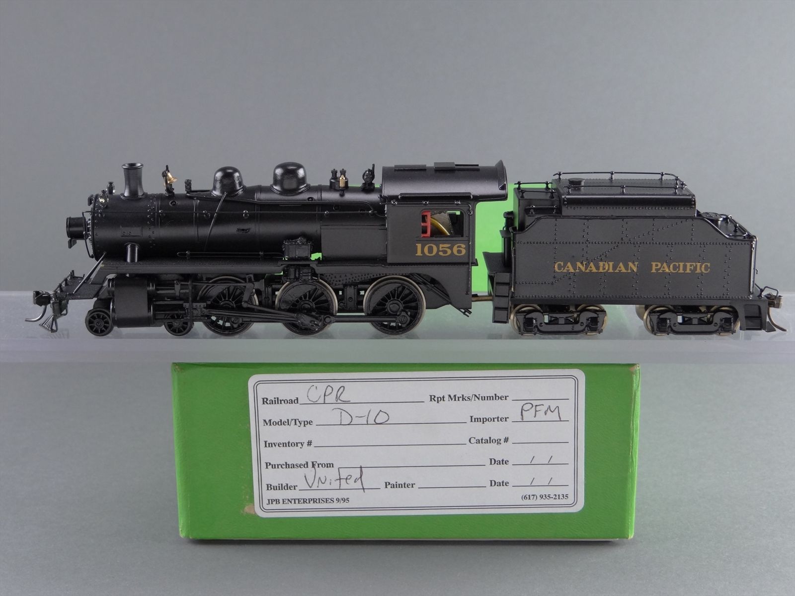 HO Brass Model Train - PFM UNITED CP Canadian Pacific 4-6-0 D-10 #1056 ...