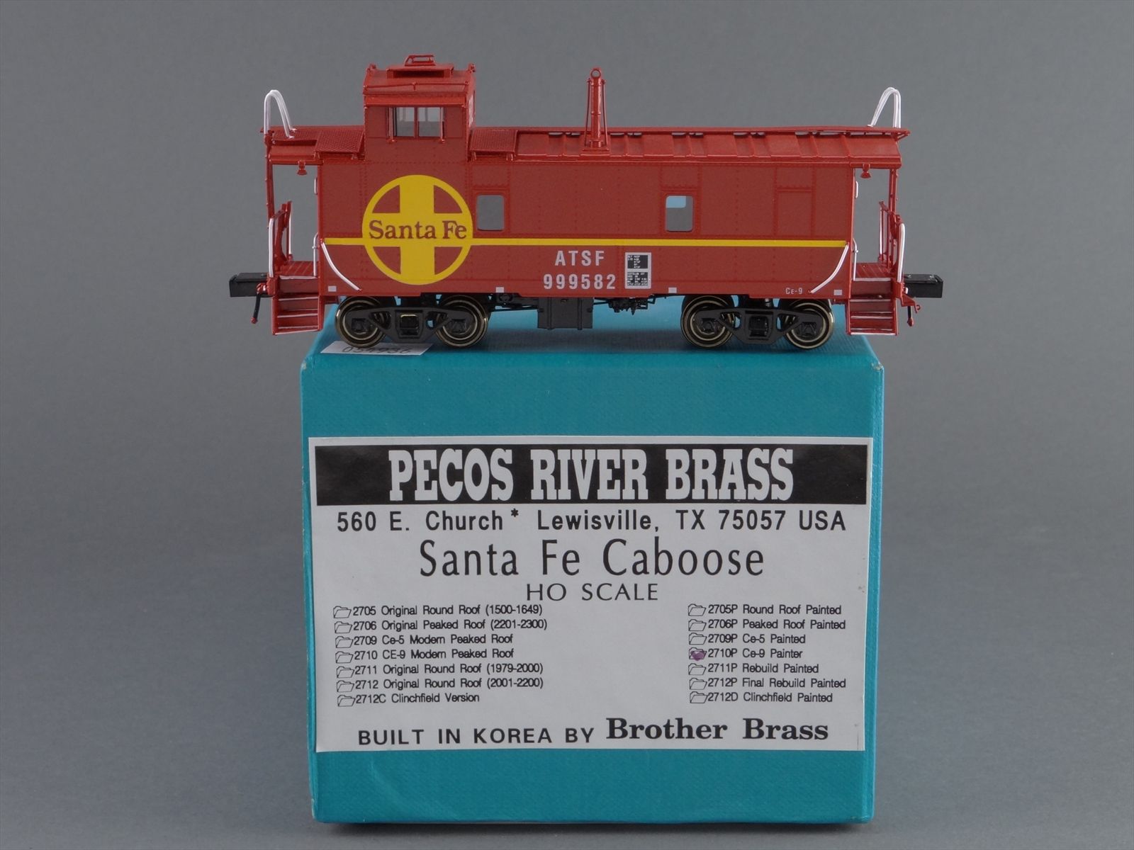 HO Brass Model Train - Pecos River 2710P ATSF Santa Fe - Ce-9 Caboose ...