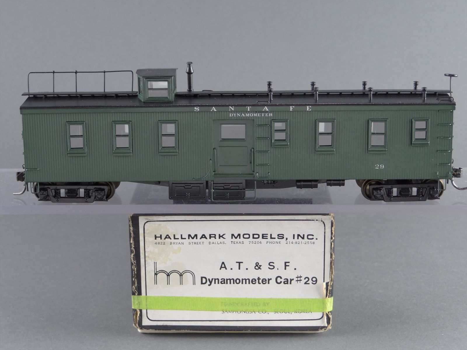 HO Brass Model Train - Hallmark AT&SF Santa Fe Dynamometer Car #29 - CUSTOM