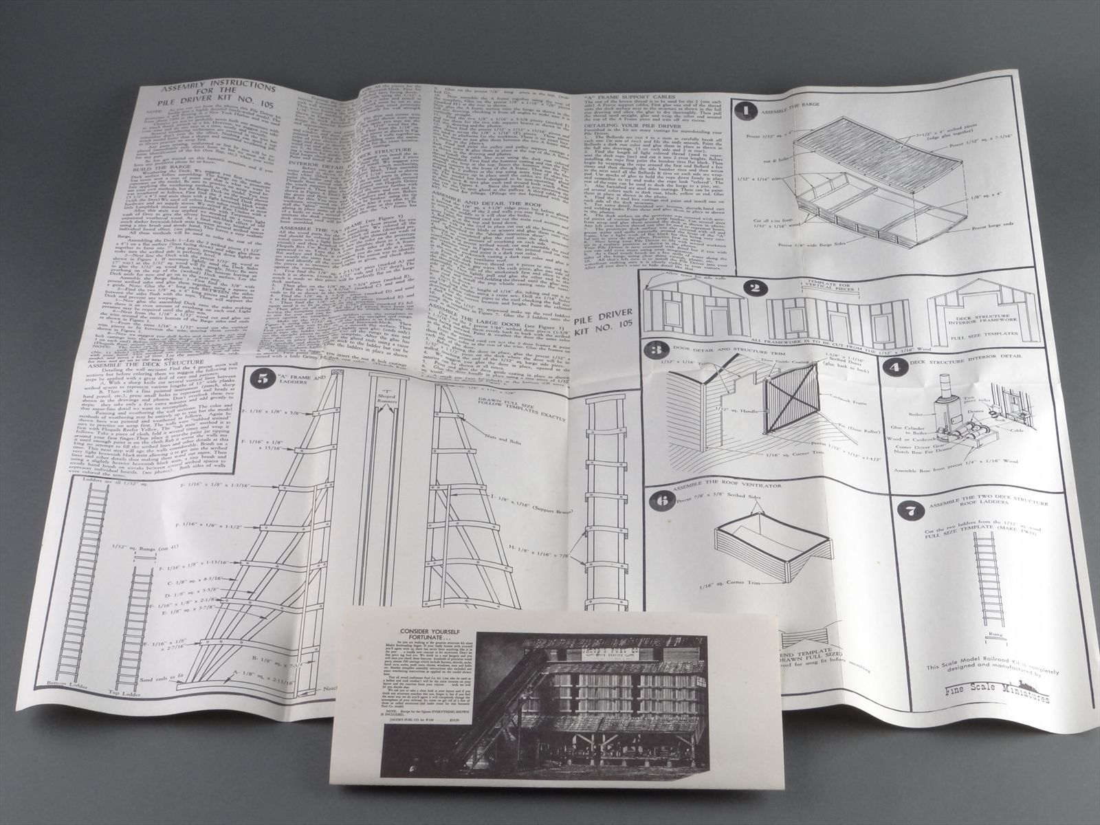 HO Scale FSM Fine Scale Miniatures Craftsman Kit #105 - Pile Driver