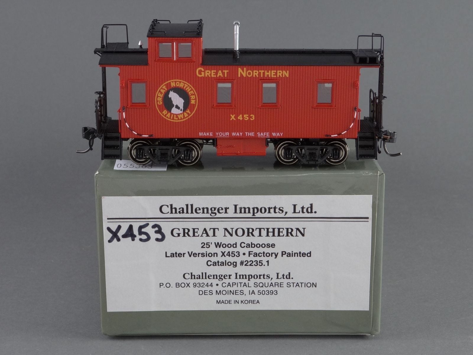 HO Brass Model Train - CIL 2235.1 GN Great Northern 25' Wood Caboose # ...