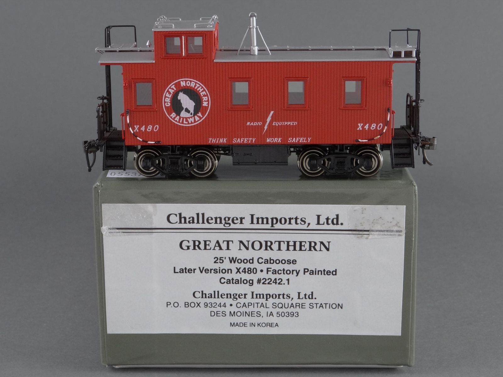 HO Brass Model Train - CIL 2242.1 GN Great Northern 25' Wood Caboose # ...