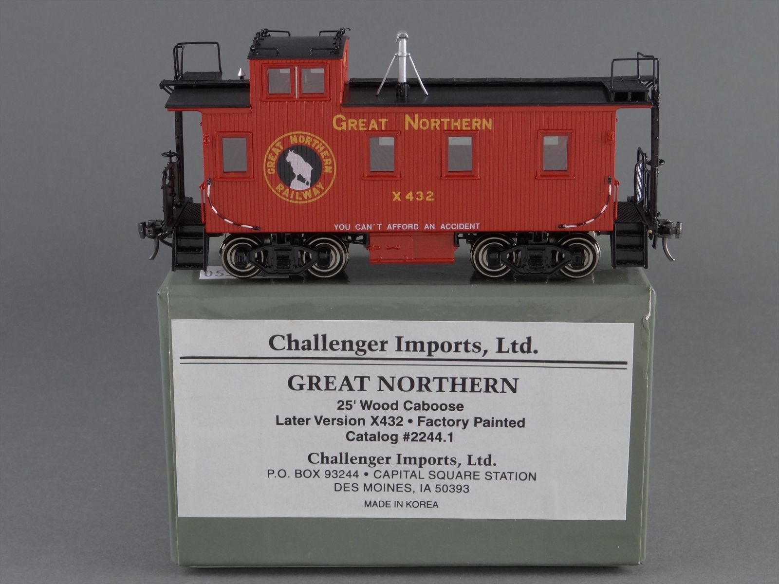 HO Brass Model Train - CIL 2244.1 GN Great Northern 25' Wood Caboose # ...