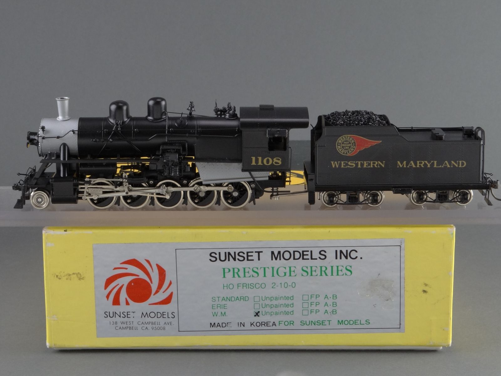 HO Brass Model Train - Sunset Models WM Western Maryland 2-10-0 I-1 ...