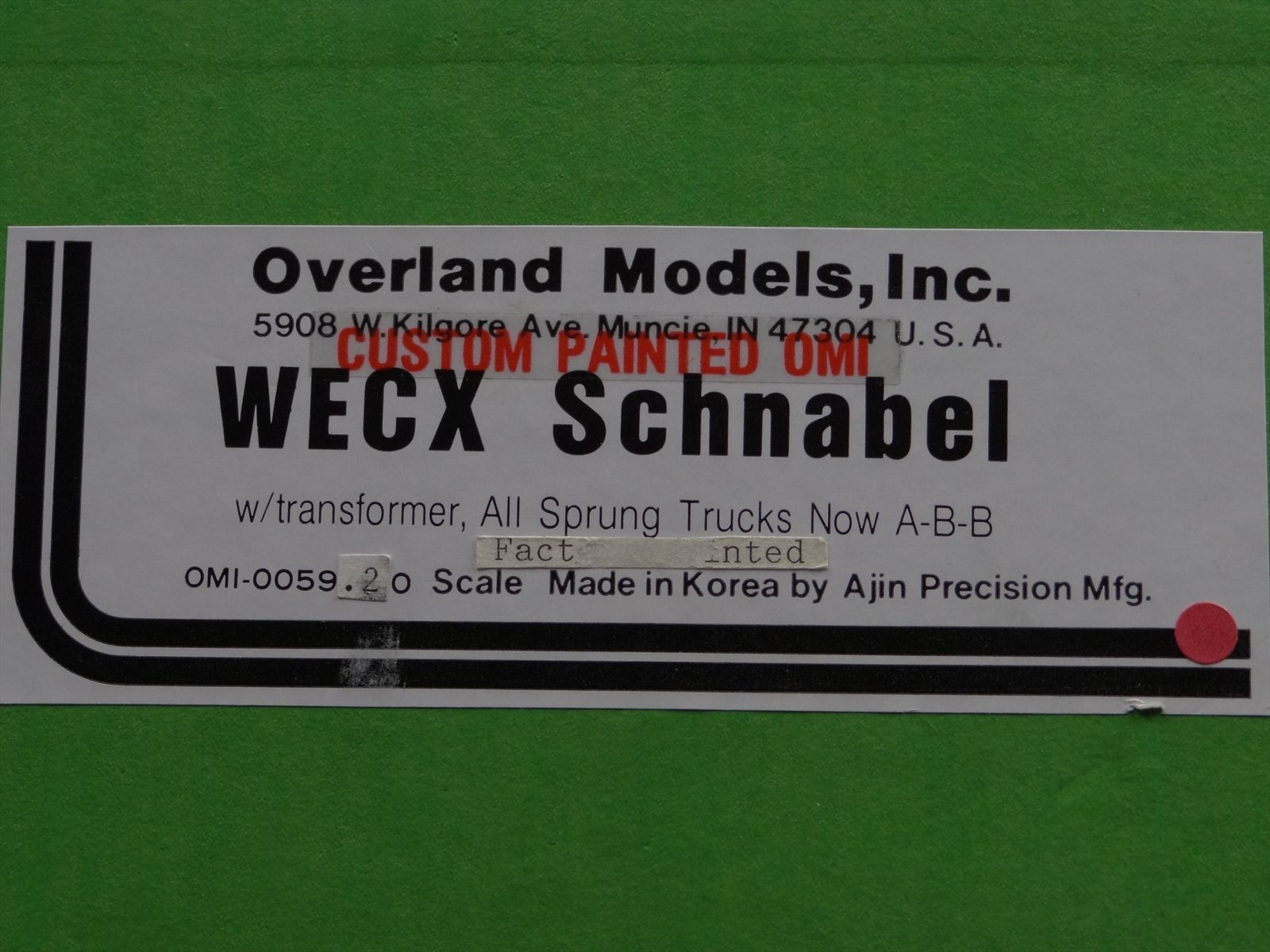 O Scale 2-Rail Brass Model Train - Overland 0059.2 Westinghouse ...