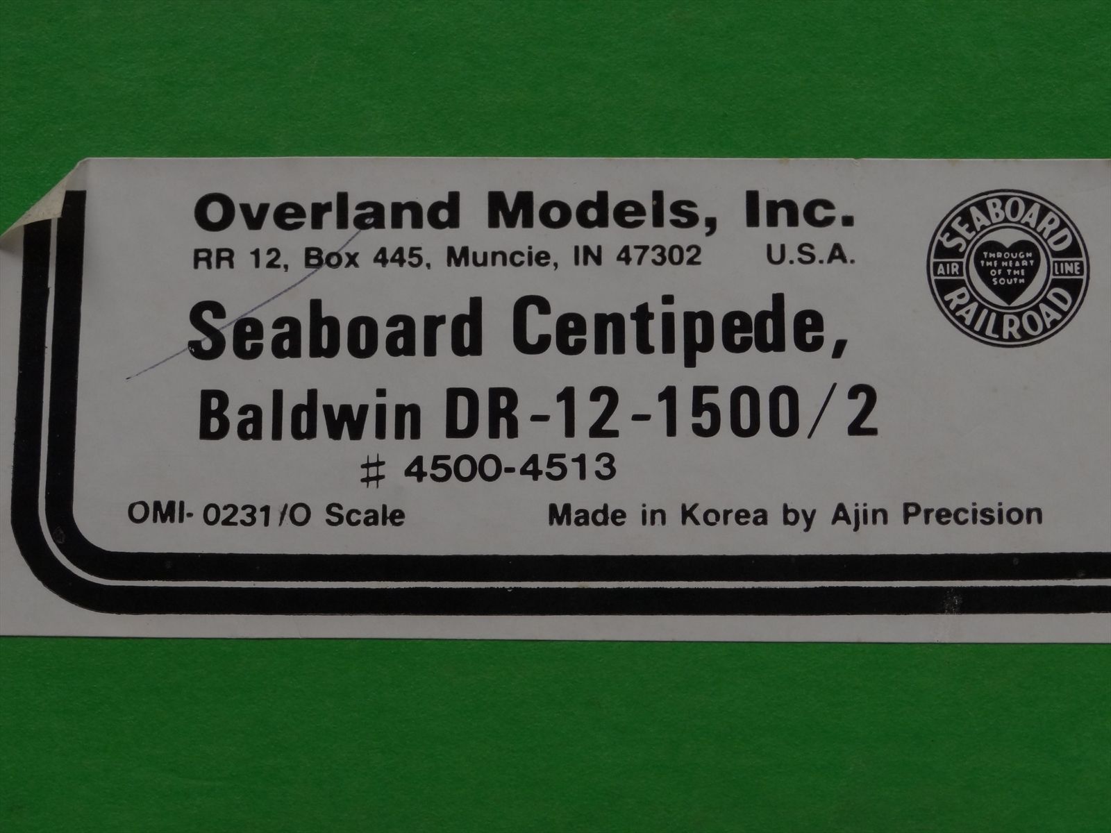 O Scale 2-Rail Brass Model Train - OMI 0231 SAL Seaboard Baldwin DR-12 ...