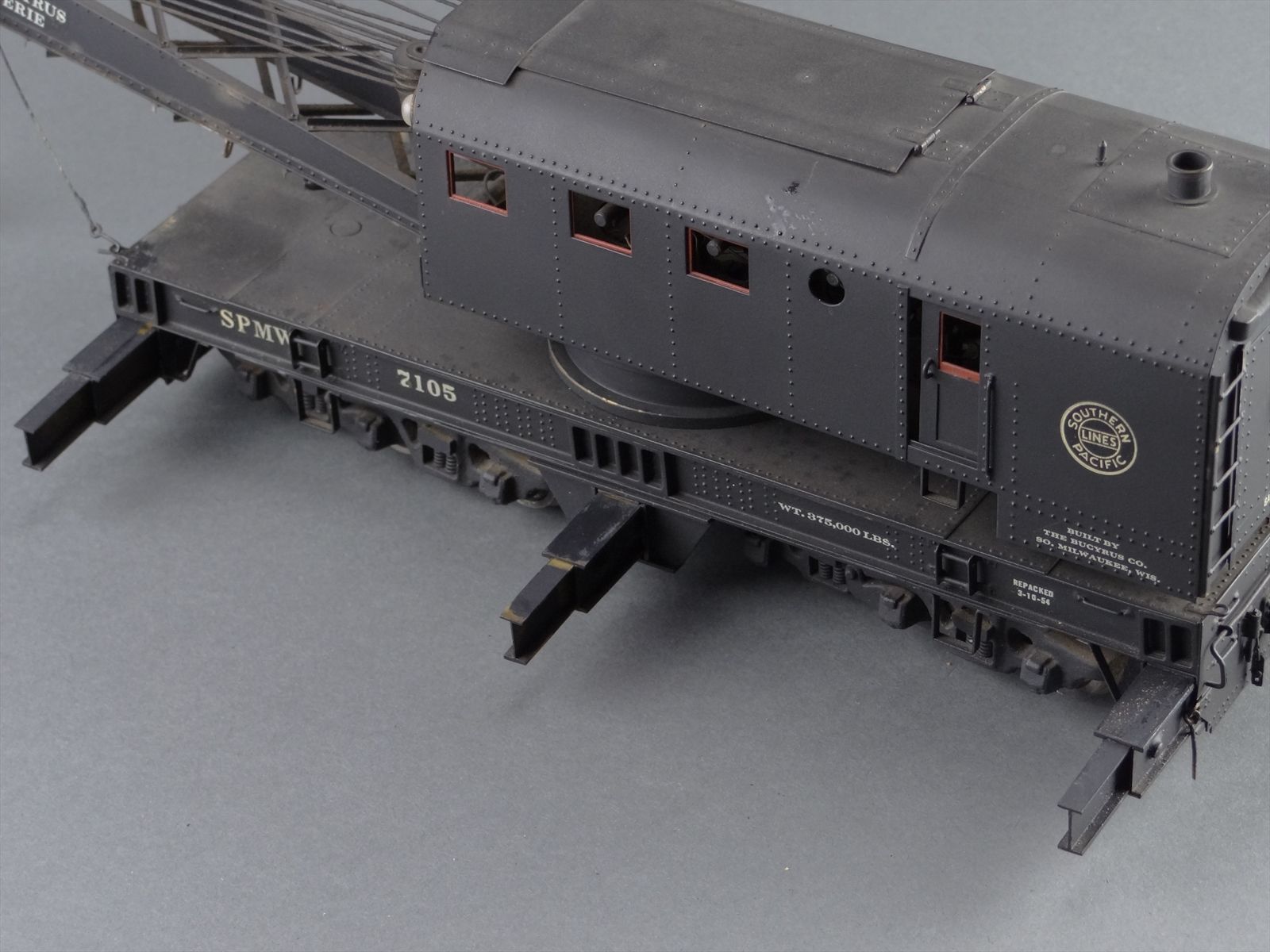 O 2-Rail Brass Model Train - Max Gray SP 200-Ton Bucyrus Erie Wrecker ...