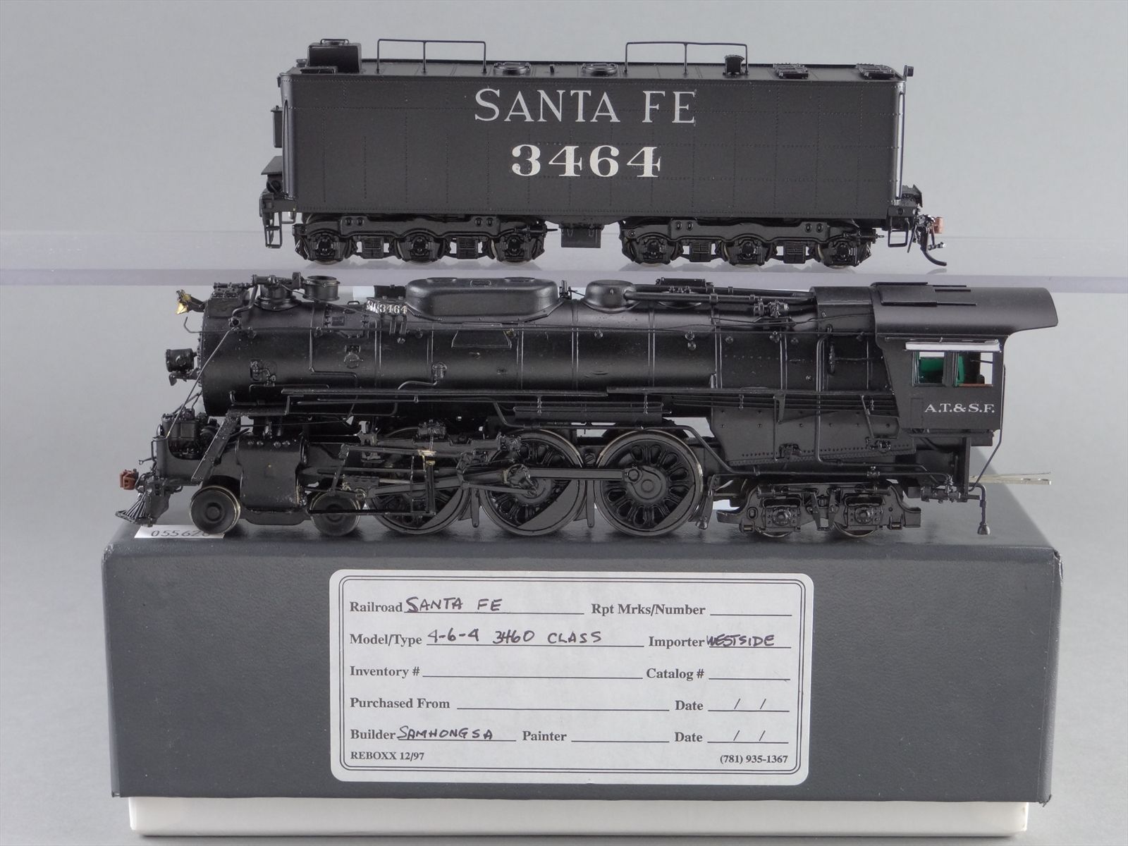 HO Brass Model Train - WMC Westside ATSF Santa Fe 4-6-4 #3464 - CUSTOM