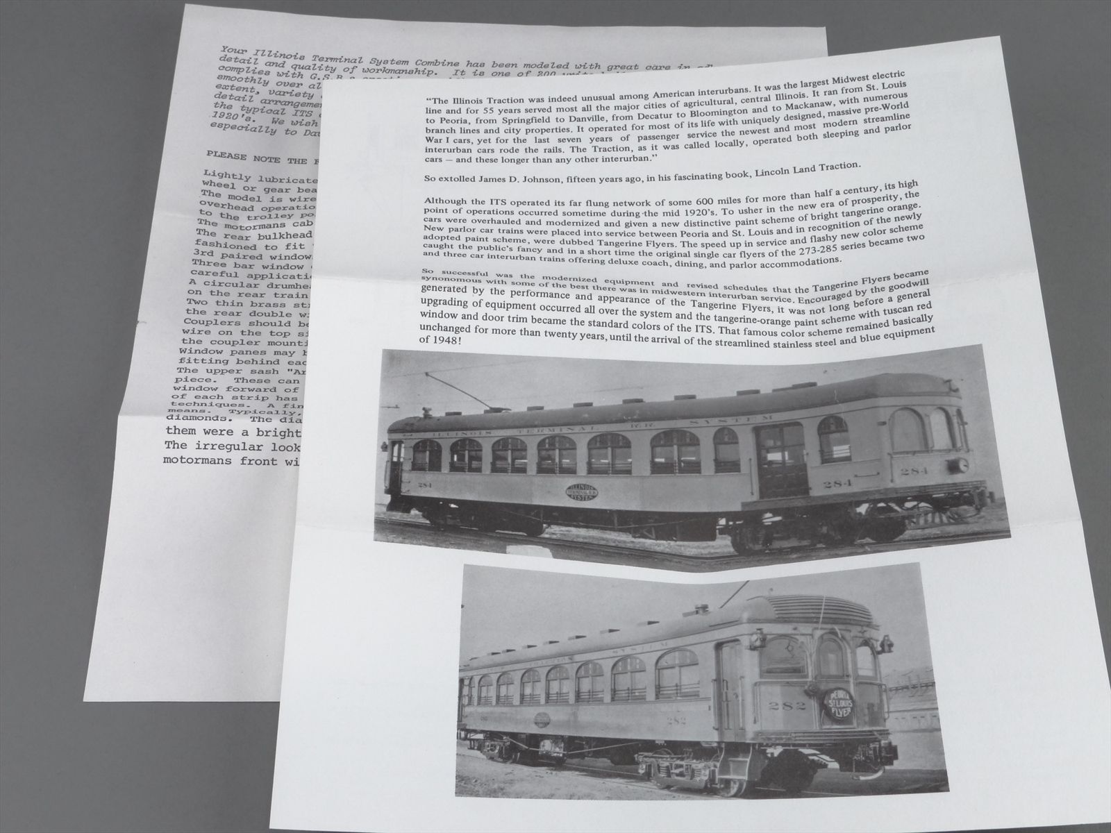 HO Brass - GSB Rail #101 ITS Illinois Traction System Tangerine Flyer ...