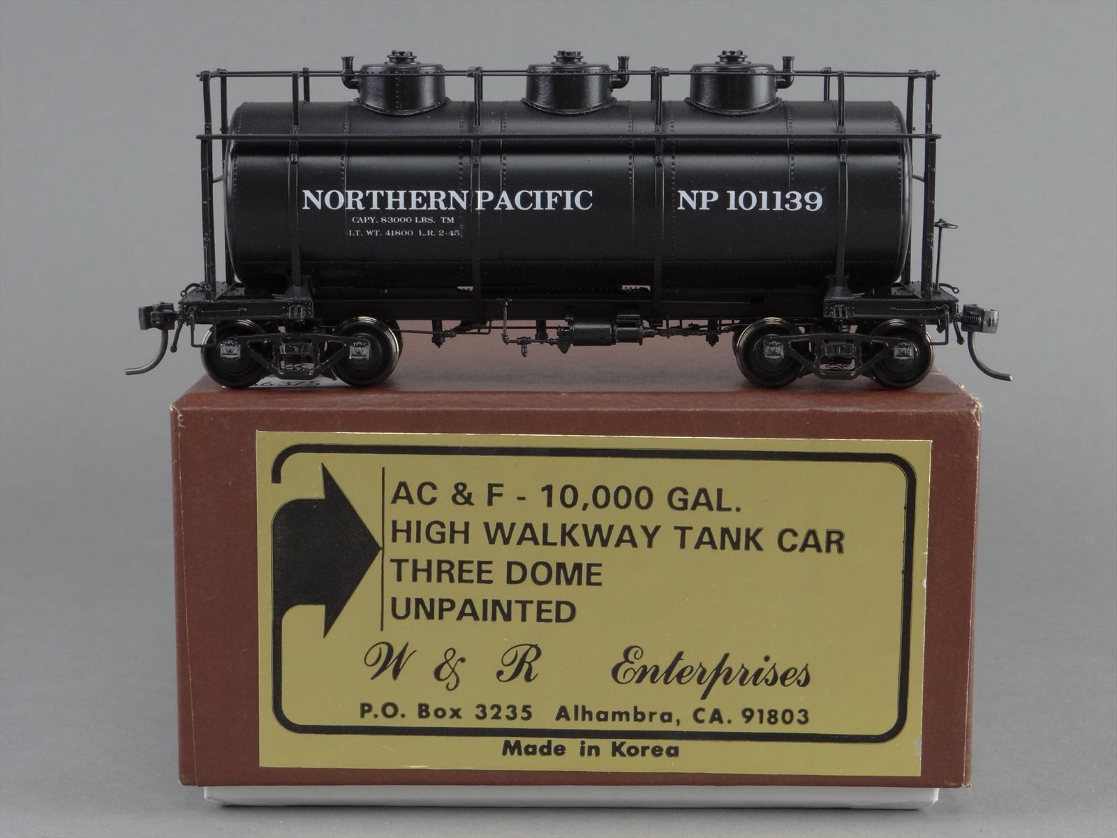 HO Brass W&R 10,000 Gal Tank Car Three Dome - NP Northern Pacific ...