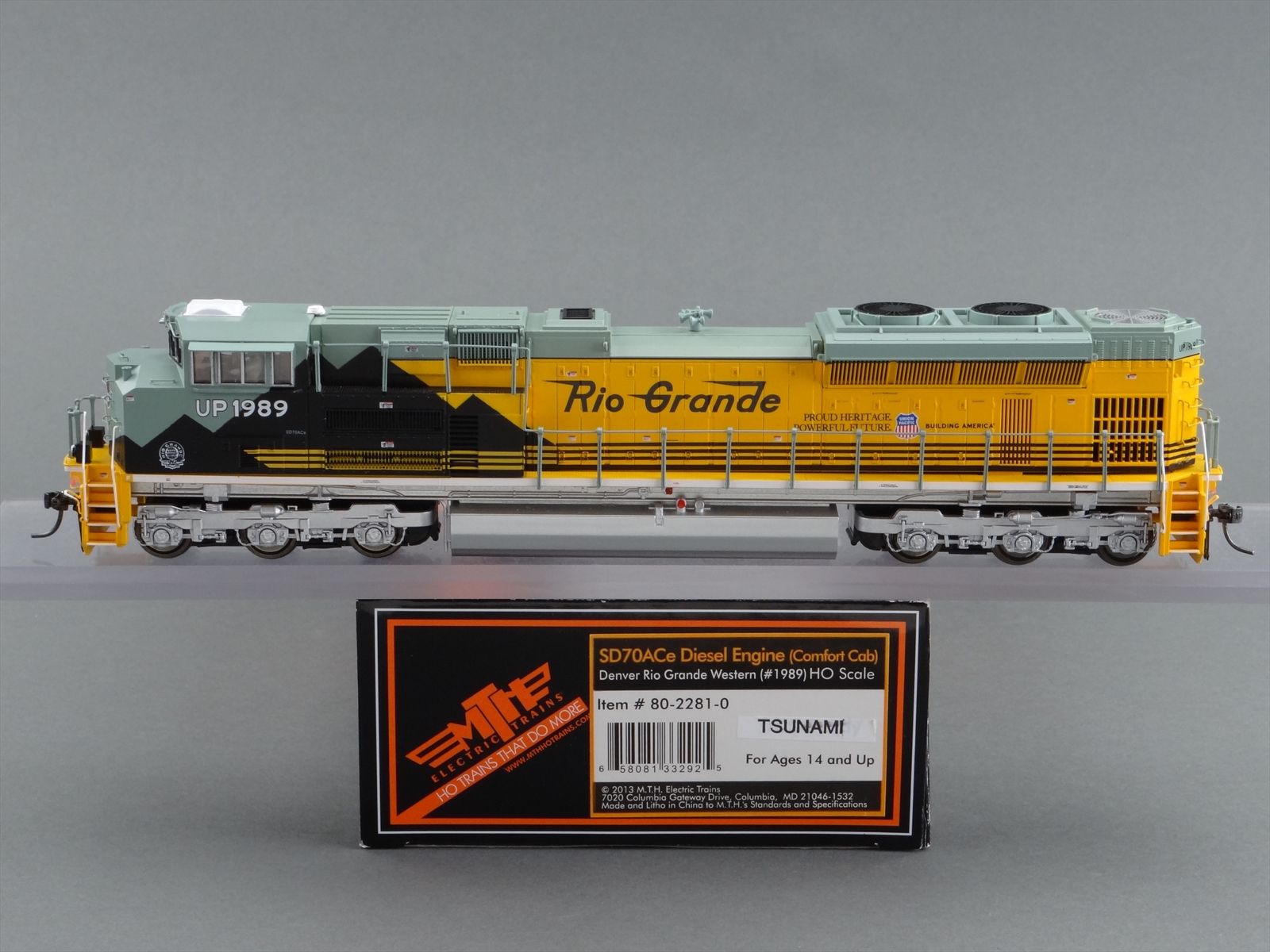 HO Scale MTH 80-2281-0 UP / D&RGW Heritage EMD SD70ACe Diesel #1989 w/ Tsunami Sound & DCC