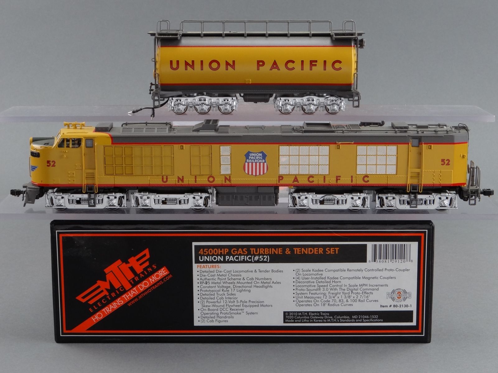 HO MTH Electric Trains 80-2130-1 UP Union Pacific 4500HP Gas Turbine ...