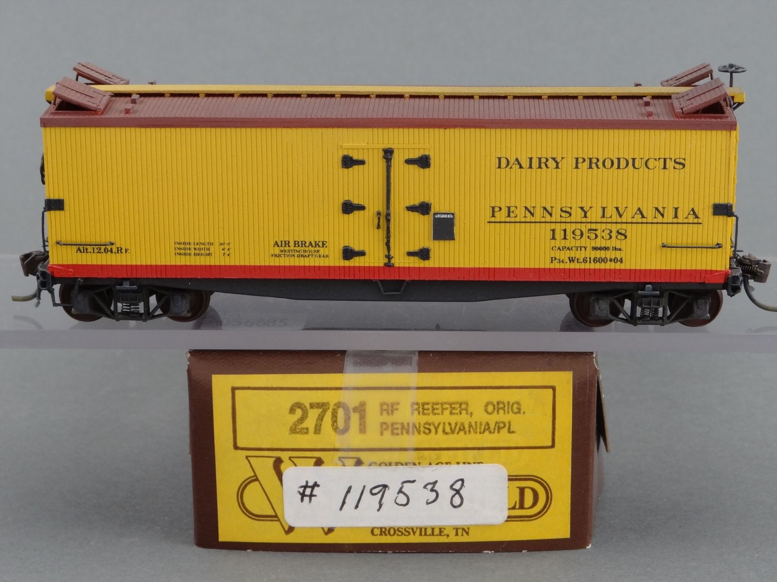 HO Westerfield 2701 Pro Built Kit - PRR 38' Wood Reefer #119538 - CUSTOM