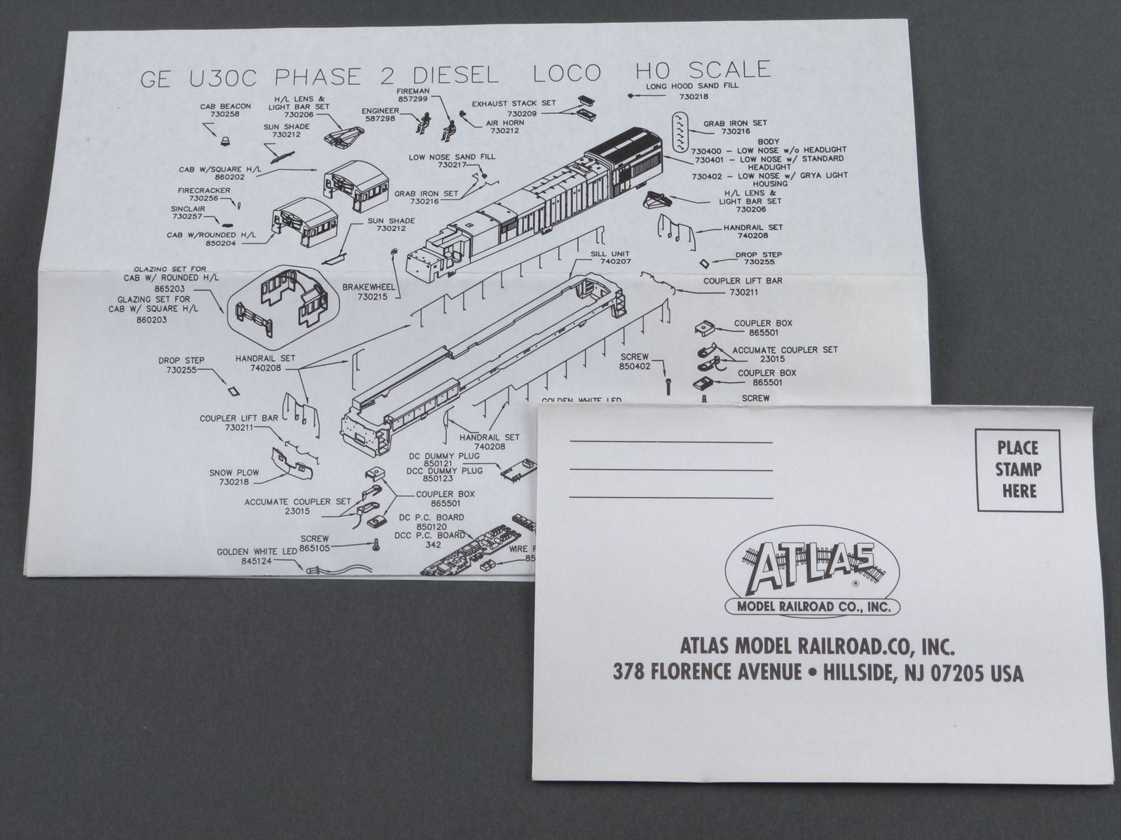 HO Scale Atlas 7344 SP Southern Pacific U30C Phase 2 Diesel Engine ...