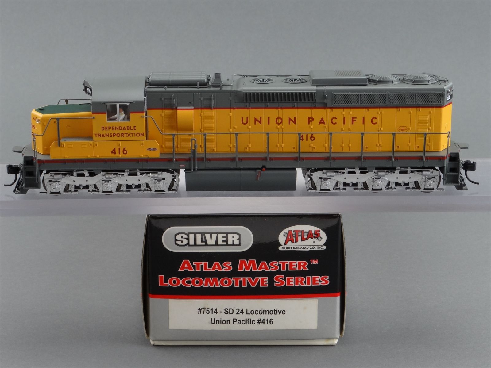 HO Scale Atlas 7514 UP Union Pacific SD24 Diesel Engine #416 Silver Series