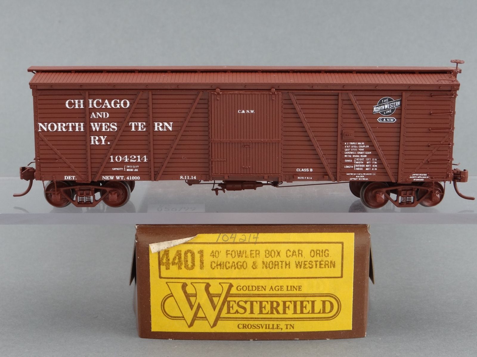 HO Westerfield 4401 Pro Built Kit - C&NW 40' Outside Braced Box Car ...