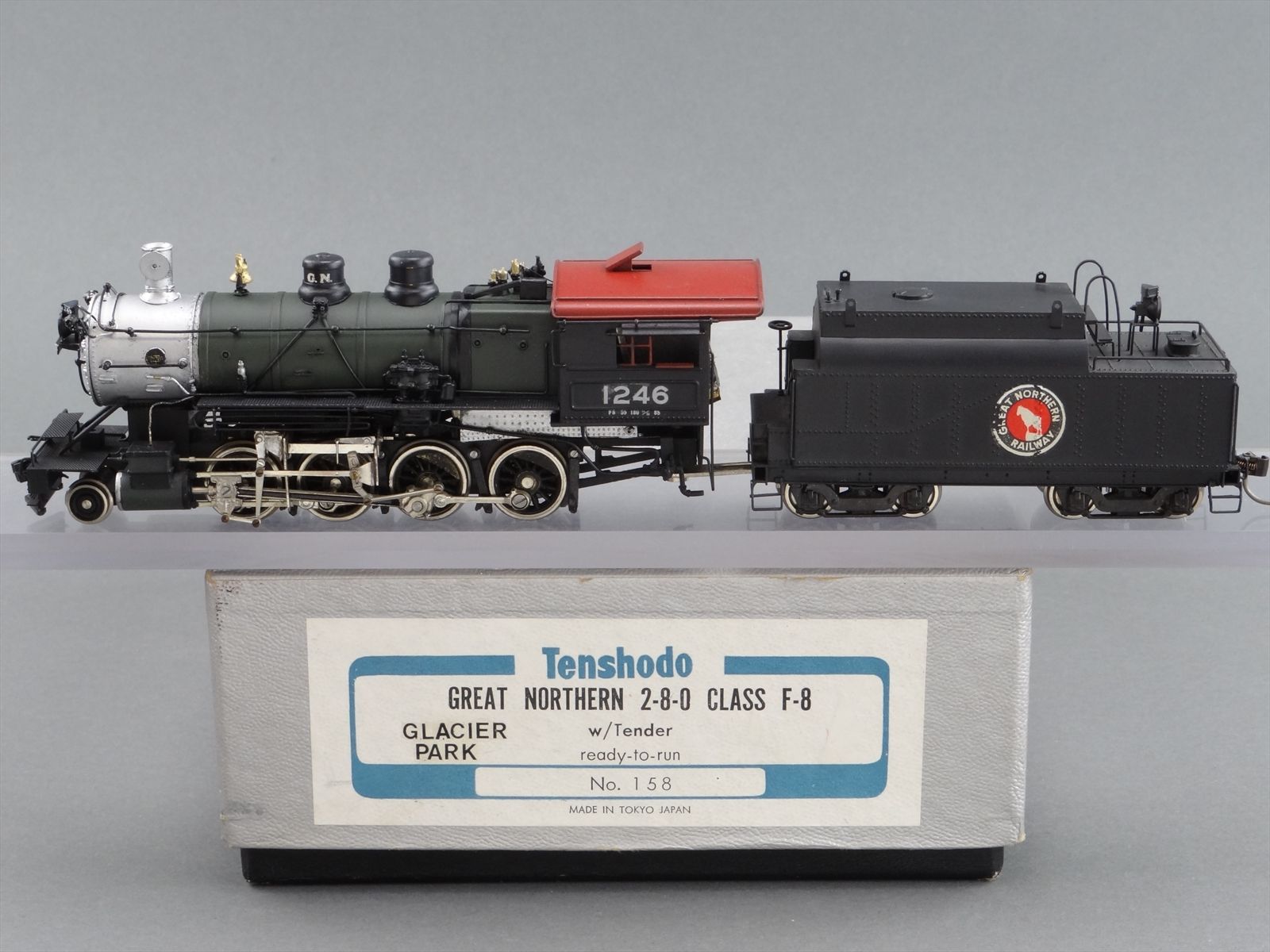 HO Brass - PFM Tenshodo GN Great Northern F-8 2-8-0 #1246 - Glacier Park