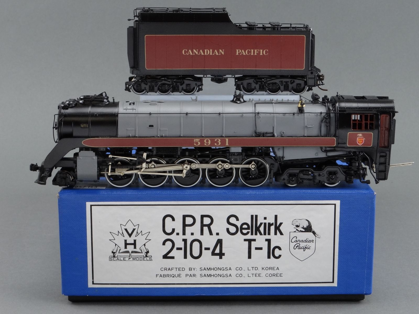 HO Brass Model Train - VH Van Hobbies CP CPR Canadian Pacific 2-10-4 T-1c #5931 - Custom