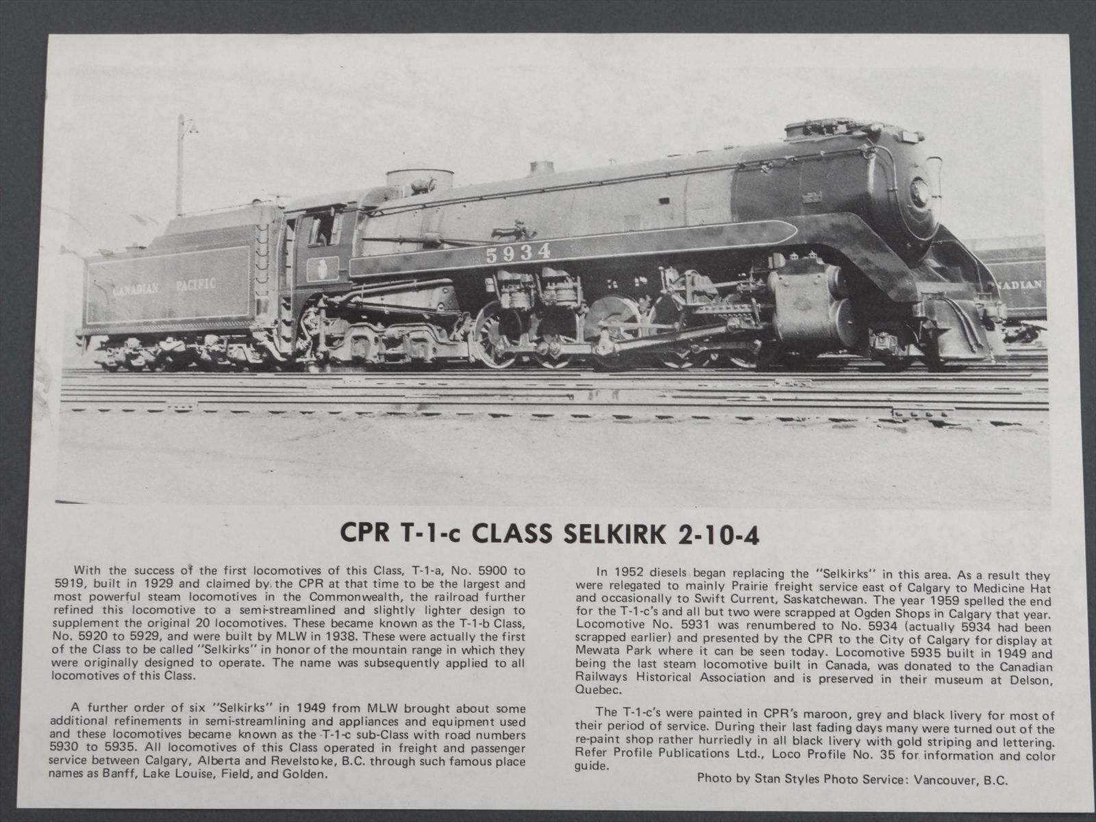 HO Brass Model Train - VH Van Hobbies CP CPR Canadian Pacific 2-10-4 T ...