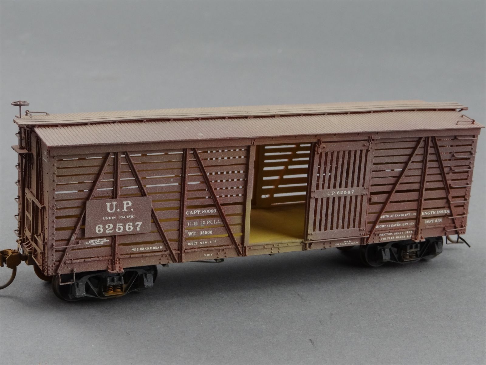 HO Westerfield 5202 Pro Built Kit - UP Union Pacific S-40-4 Stock Car #62567 - Custom