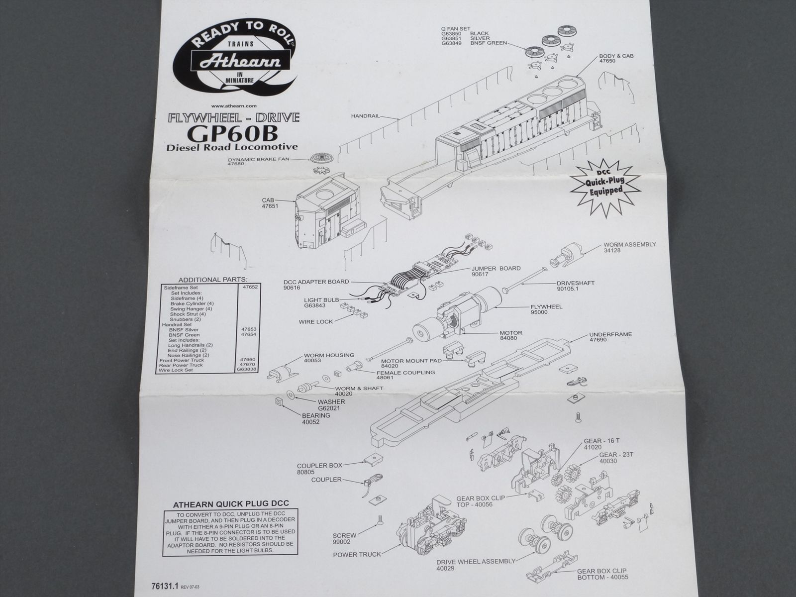 HO Scale Athearn 91522 ATSF Santa Fe GP 60B Diesel Engine #330 Warbonnet