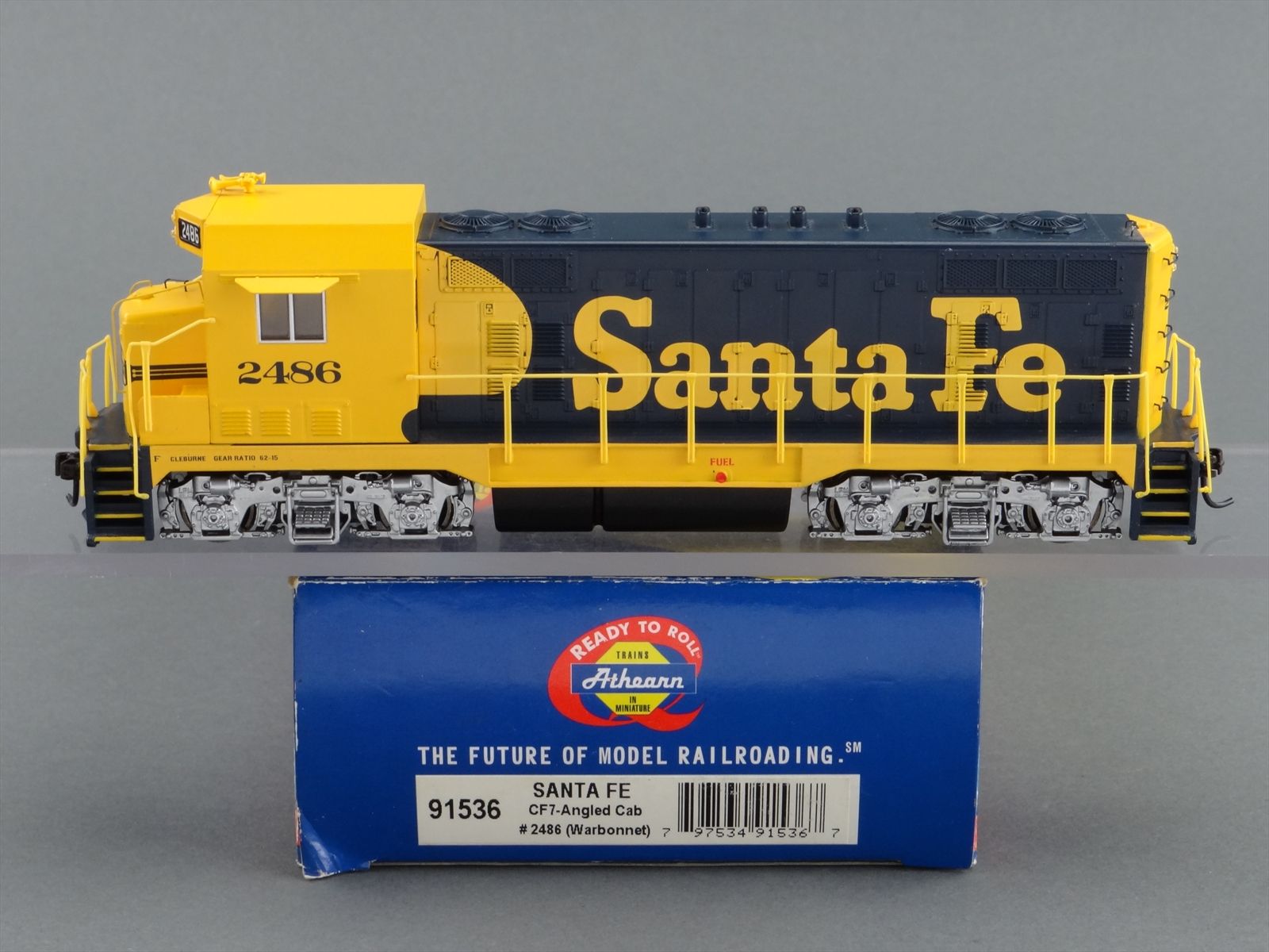 HO Scale Athearn 91536 ATSF Santa Fe CF7 Angled Cab Diesel Engine #2486 ...