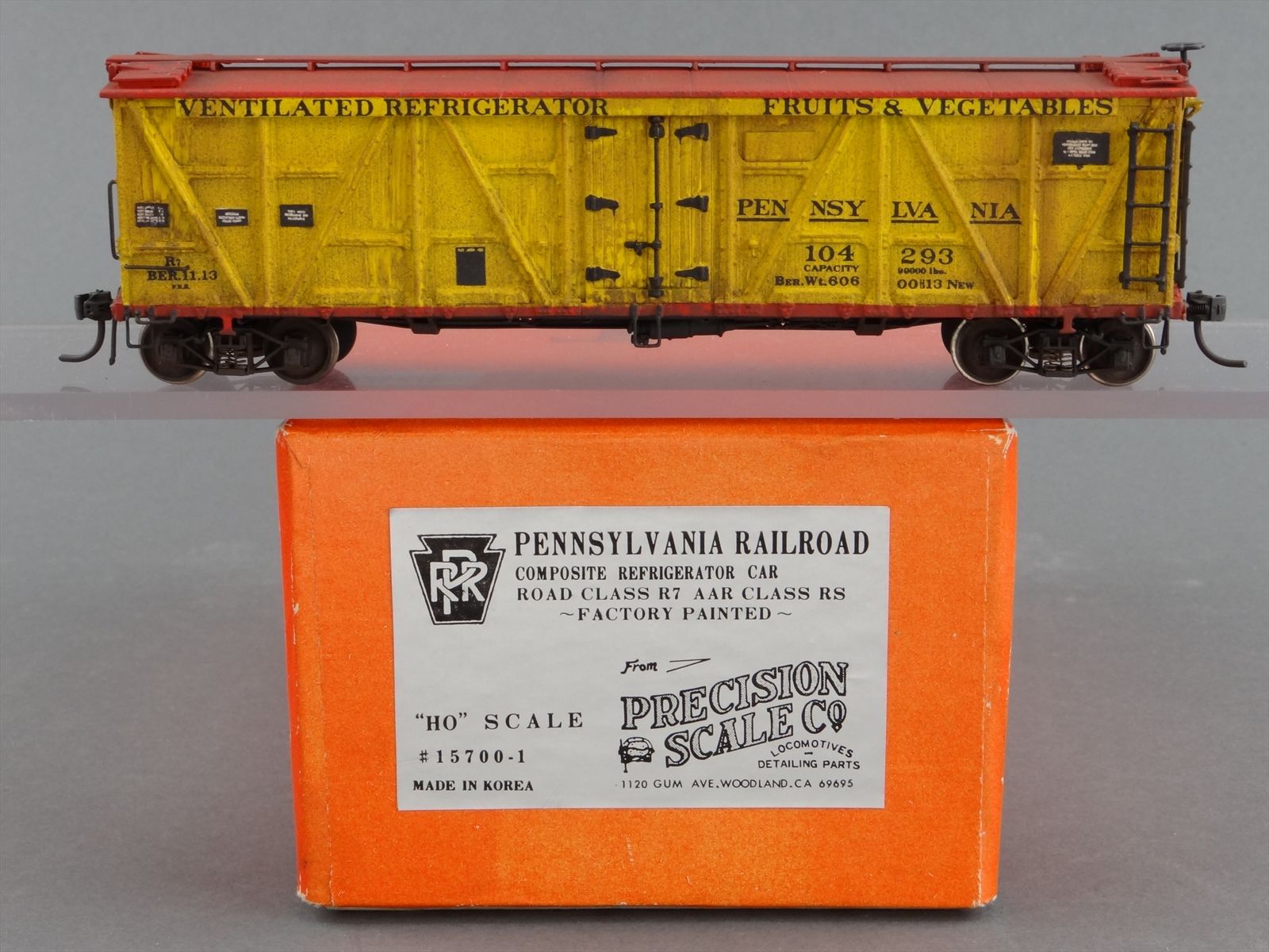 HO Brass Model Train - PSC 15700-1 PRR Pennsylvania R7 Composite Reefer ...