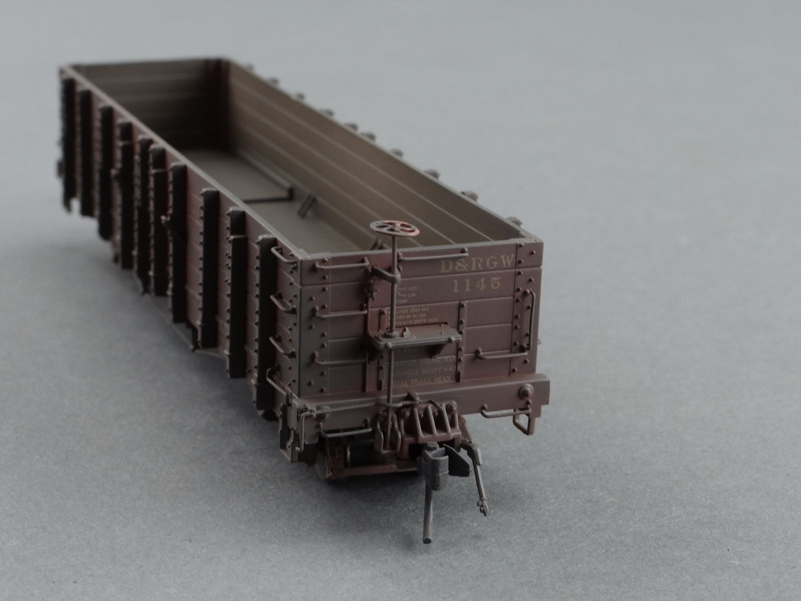 HO Scale Blackstone PN B340401 D&RGW #1145 High Side Gondola - Weathered